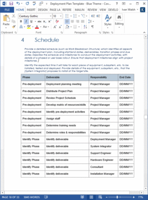 Deployment Plan Template (MS Office) – MS Office Templates with AI prompts