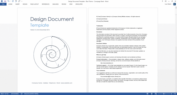 Design Document Template (MS Office) – MS Office Templates with AI prompts