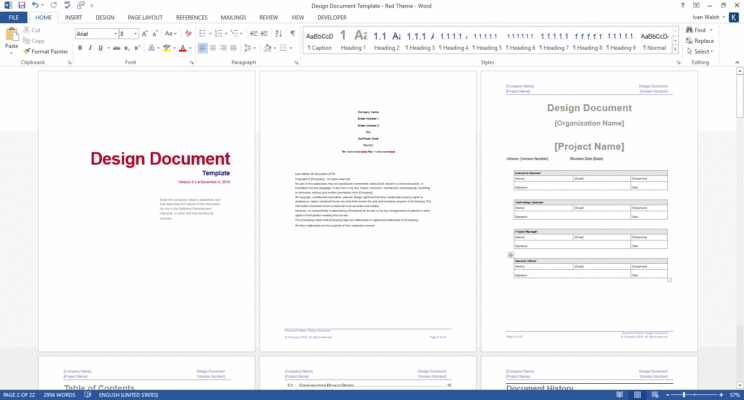 Design Document Template (MS Office) – MS Office Templates with AI prompts