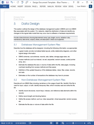 Design Document Template (MS Office) – MS Office Templates with AI prompts