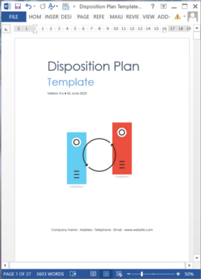 Disposition Plan template (MS Office) – MS Office Templates with AI prompts
