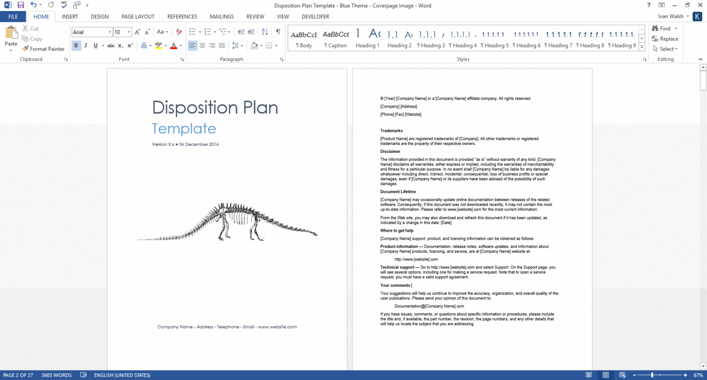 Disposition Plan template (MS Office) – Templates, Forms, Checklists ...