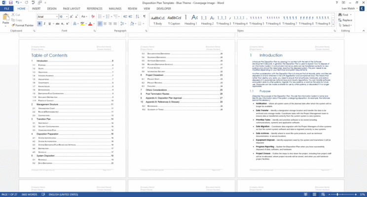 Disposition Plan template (MS Office) – MS Office Templates with AI prompts
