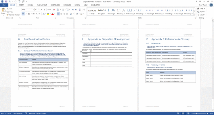 Disposition Plan template (MS Office) – MS Office Templates with AI prompts