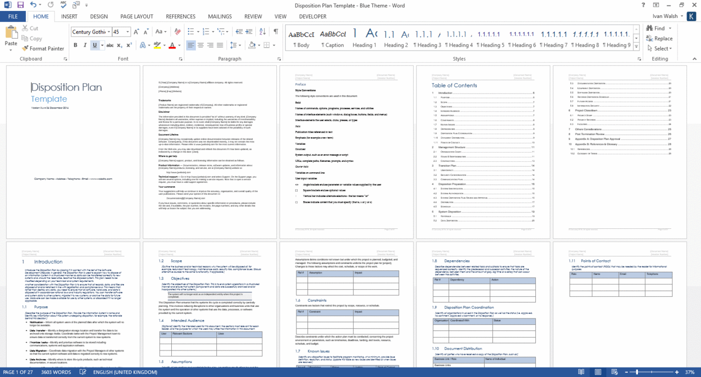 Disposition Plan template (MS Office) – Templates, Forms, Checklists ...