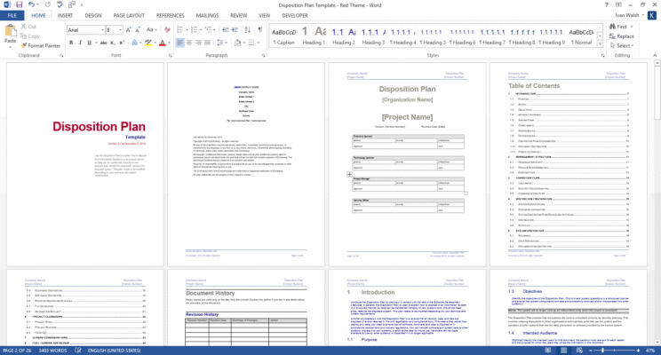 Disposition Plan template (MS Office) – MS Office Templates with AI prompts