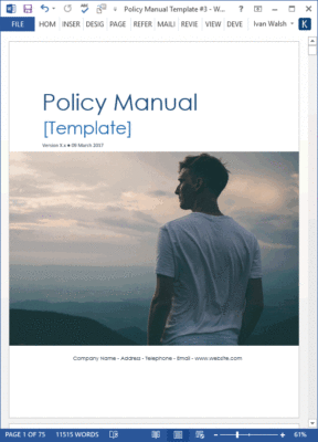Policy Manual Template (MS Word) – MS Office Templates with AI prompts