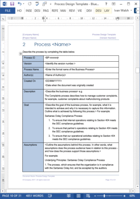 Business Process Design Templates (MS Office) – Templates, Forms ...