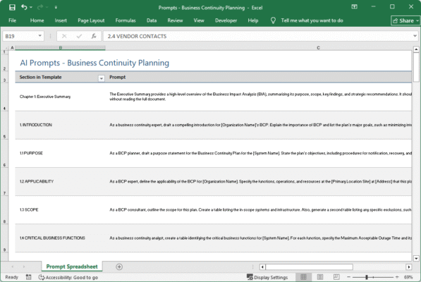 Business Continuity Templates (MS Office) with AI Prompt Toolkit – MS ...