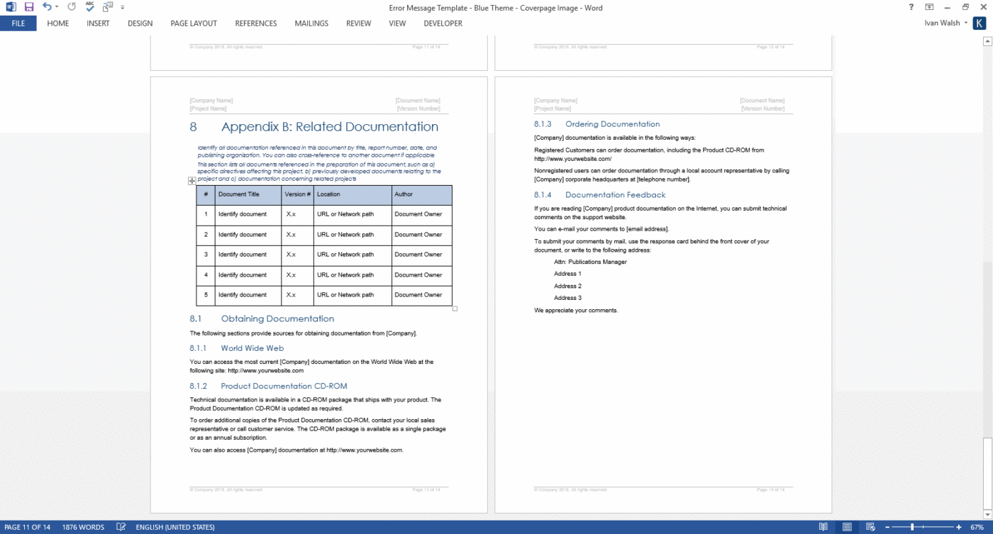 Error Message Guide Template – MS Office Templates with AI prompts