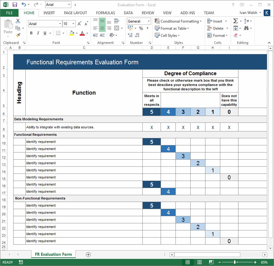 Requirements Checklist Excel Samples 10 Project Requirement Checklist