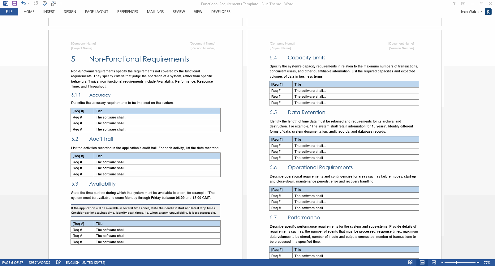 Functional Requirements Templates Templates Forms Checklists For MS