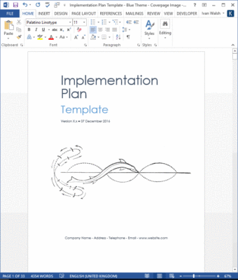 Implementation Plan Template – MS Office Templates with AI prompts
