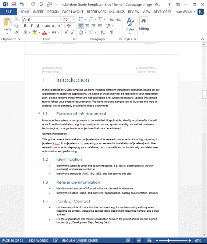 Installation Plan Template – MS Office Templates with AI prompts