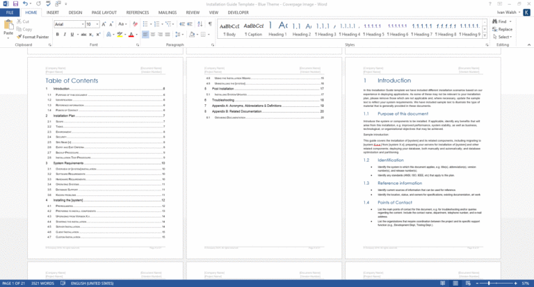 Installation Plan Template – Templates, Forms, Checklists for MS Office ...