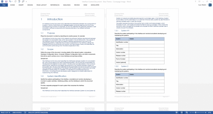 Interface Control Document Template – MS Office Templates with AI prompts