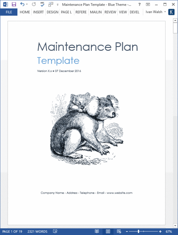 Maintenance Plan Templates – MS Office Templates with AI prompts