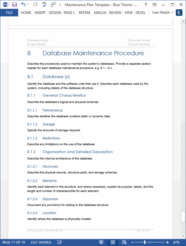 Maintenance Plan Templates – MS Office Templates with AI prompts