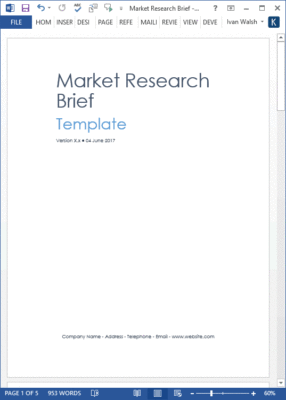 Market Research Templates (MS Office) – MS Office Templates with AI prompts