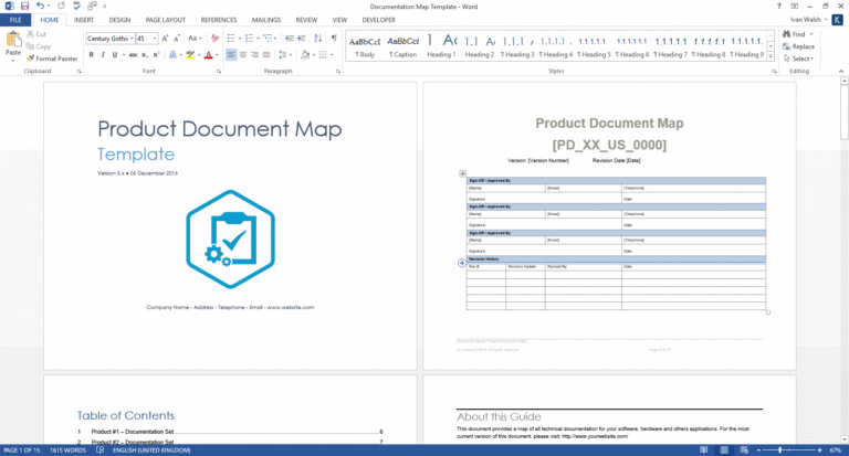 Product Document Map Template – MS Office Templates with AI prompts