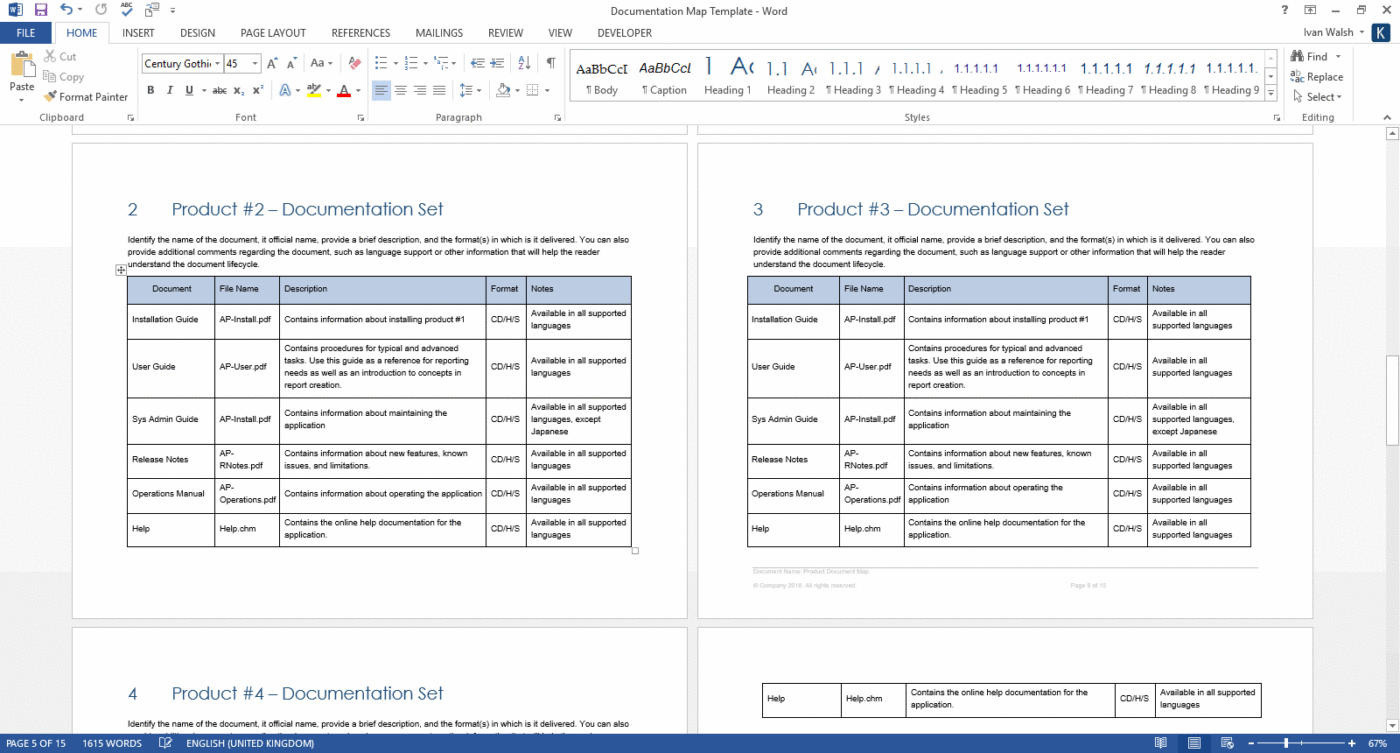 Product Document Map Template – Templates, Forms, Checklists for MS ...