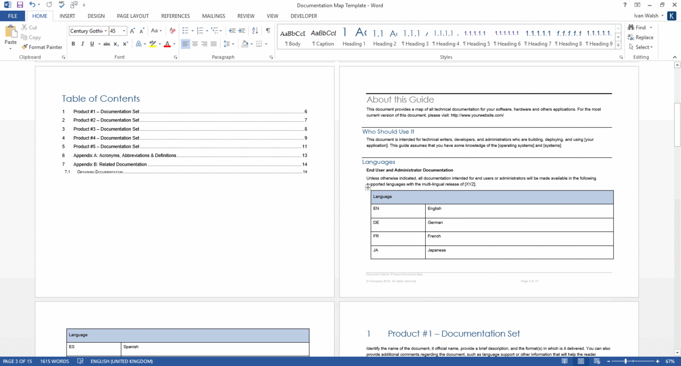 Product Document Map Template (SDLC) – MS Office Templates with AI prompts