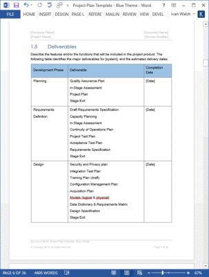 Project Plan Templates – MS Office Templates with AI prompts