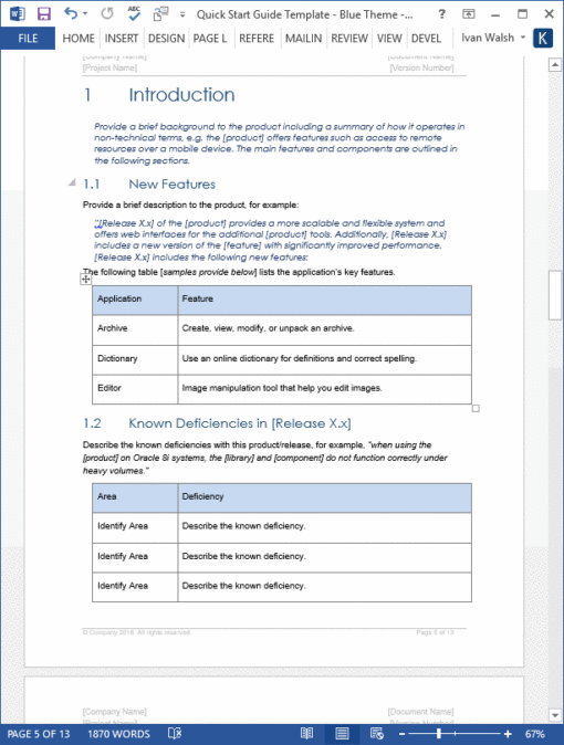 Quick Start Guide Template Templates Forms Checklists For MS Office