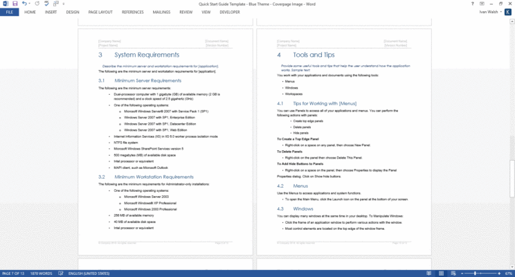 Quick Start Guide Template – MS Office Templates with AI prompts