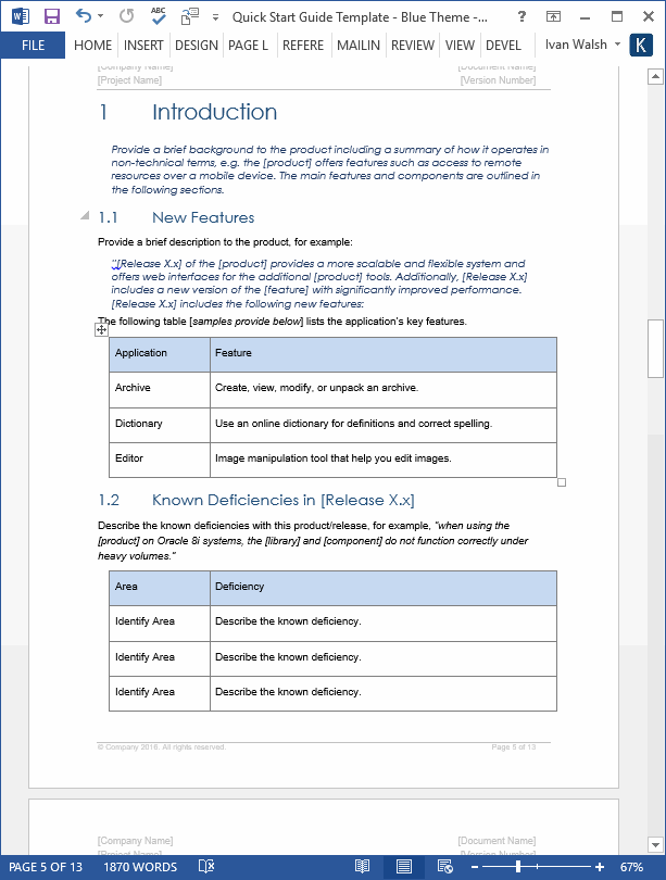 Quick Start Guide Template Templates Forms Checklists For MS Office 