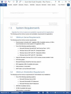 Quick Start Guide Template (SDLC + Agile) – MS Office Templates with AI ...