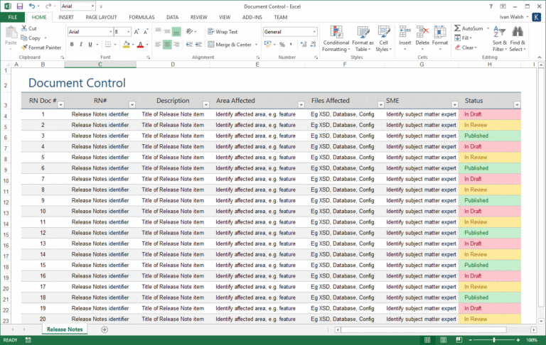 Release Notes Templates – MS Office Templates with AI prompts
