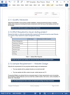 Request For Proposal (RFP) Templates – MS Office Templates with AI prompts