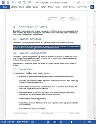 Request For Proposal (RFP) Templates – MS Office Templates with AI prompts