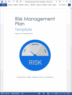 Risk Management Plan Templates – Templates, Forms, Checklists for MS ...