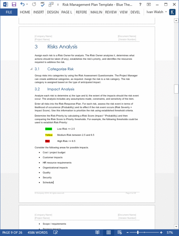 Risk Management Plan Templates – MS Office Templates with AI prompts