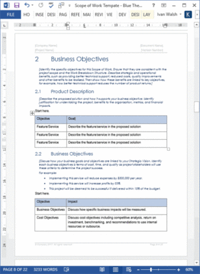 Scope of Work Templates – Templates, Forms, Checklists for MS Office ...