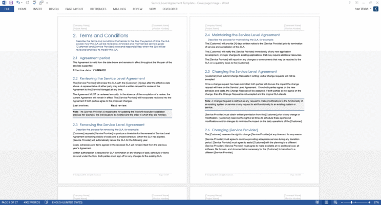 Service Level Agreement templates – Templates, Forms, Checklists for MS ...
