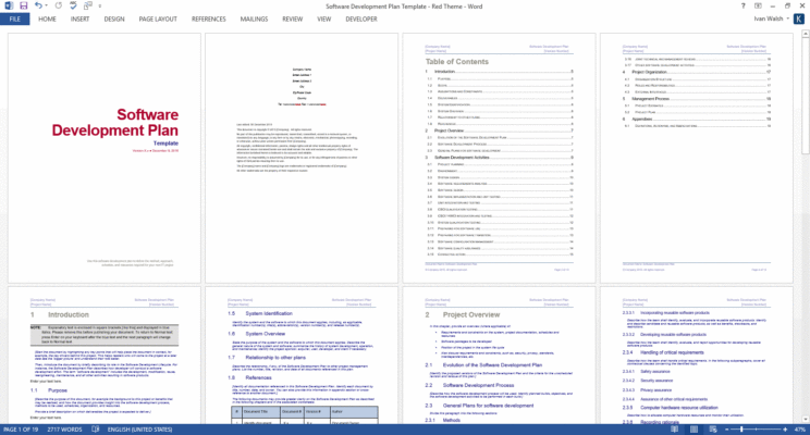 Software Development Plan template – MS Office Templates with AI prompts