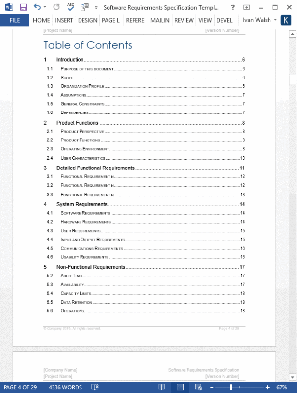 Software Requirements Specifications templates – MS Office Templates ...