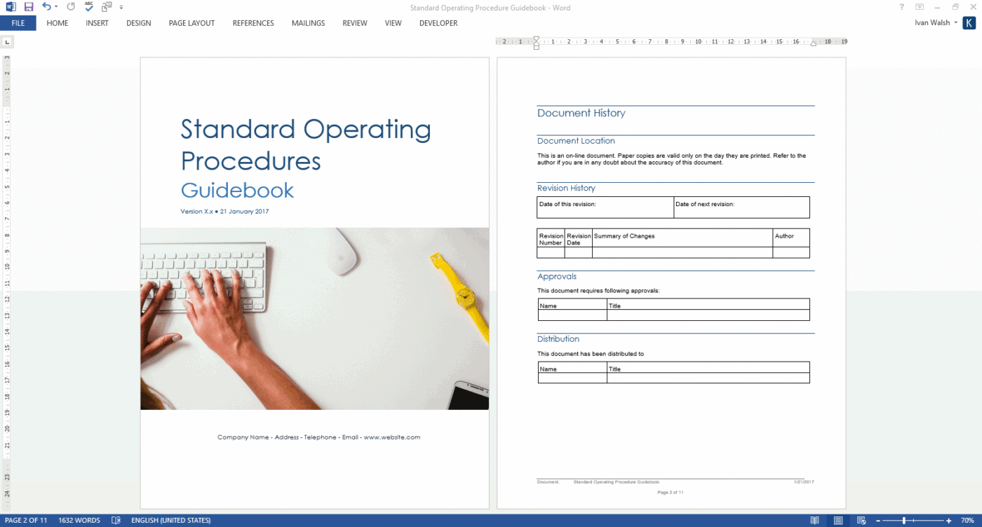 Standard Operating Procedure (SOPs) templates – MS Office Templates ...