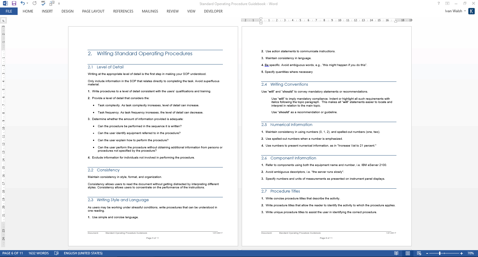 Standard Operating Procedure SOPs Templates Templates Forms