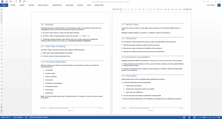 Standard Operating Procedure (SOPs) templates – MS Office Templates ...