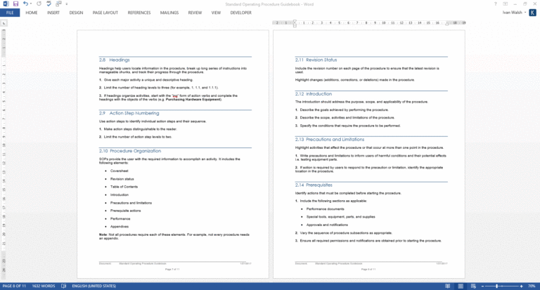 Standard Operating Procedure (SOPs) templates – MS Office Templates ...