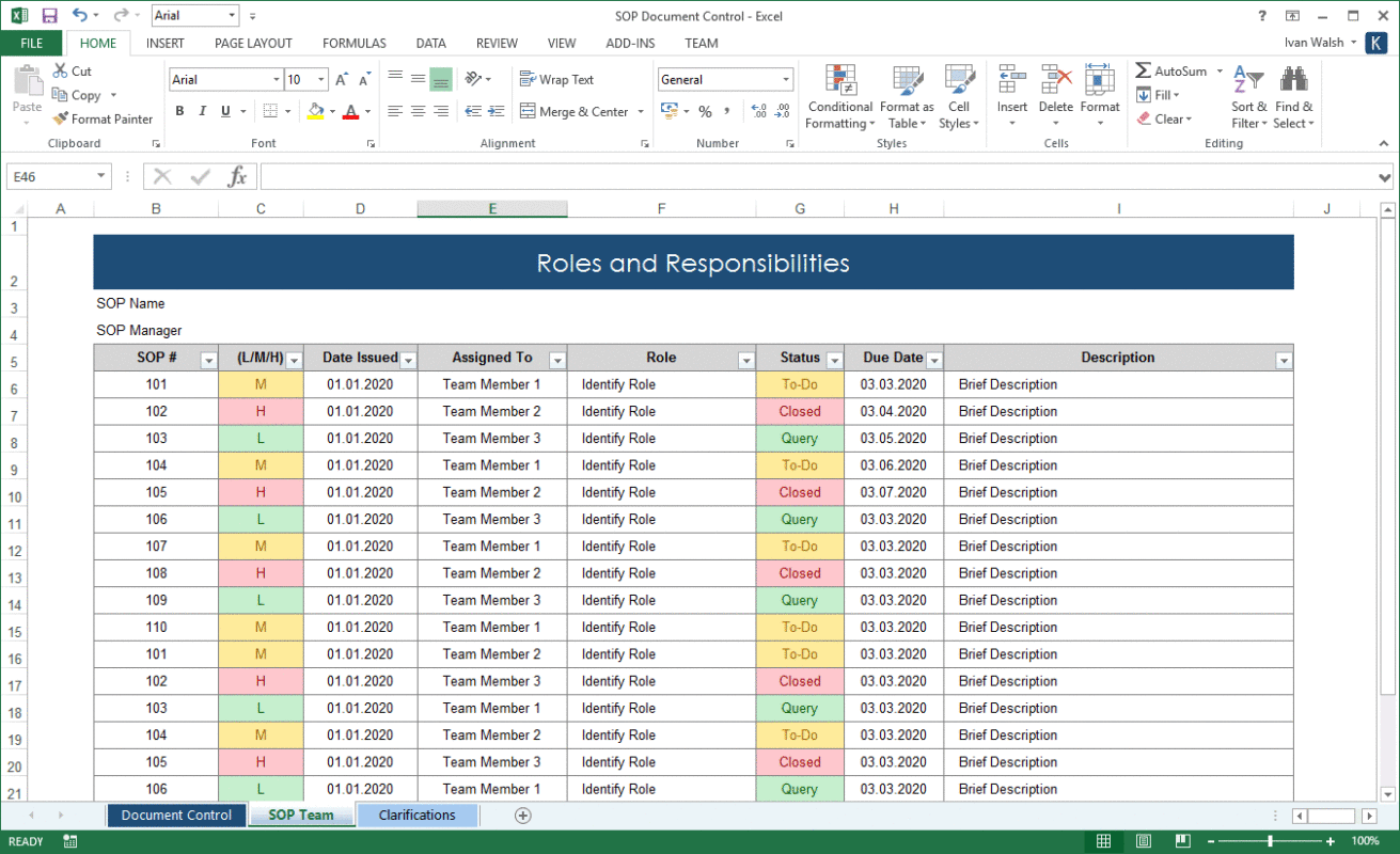 Standard Operating Procedure (SOPs) templates – MS Office Templates ...