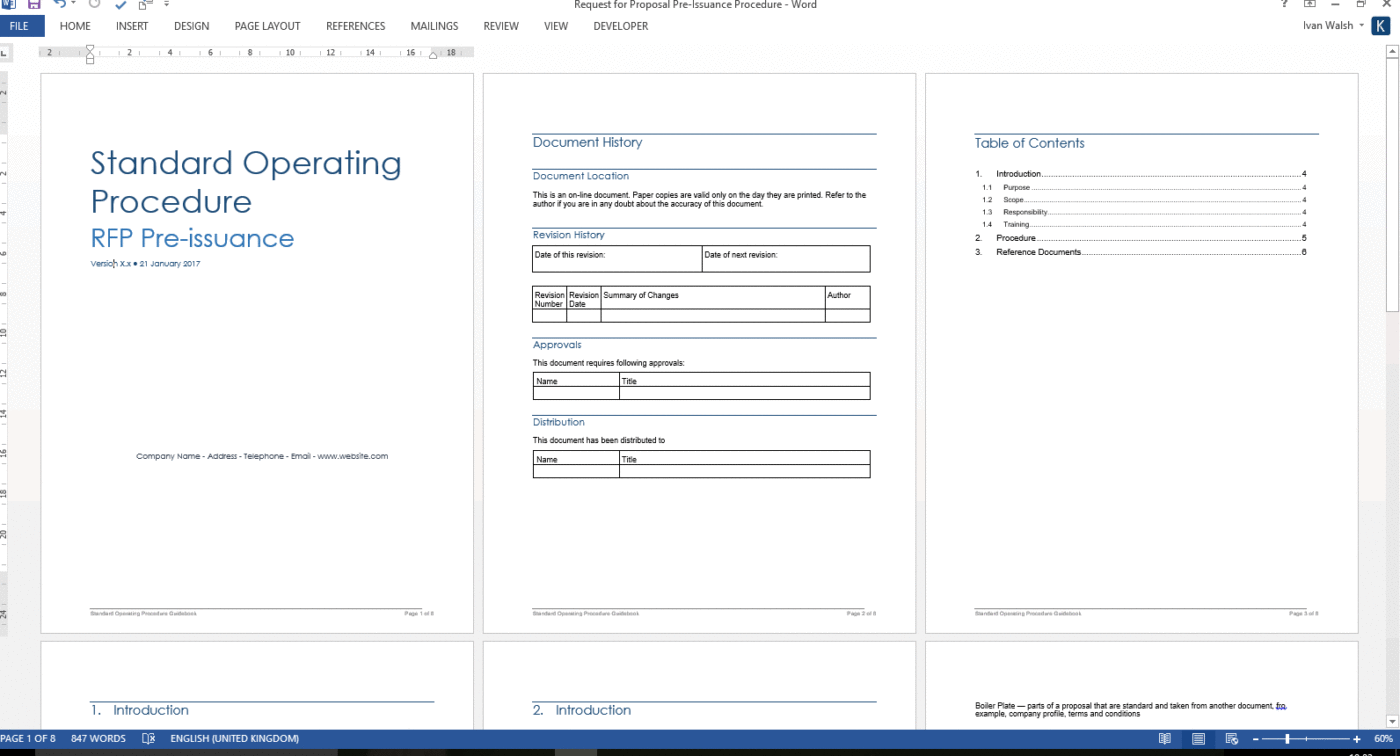 Standard Operating Procedure (SOPs) templates – MS Office Templates ...
