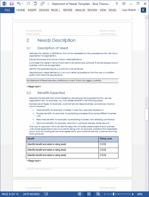 Statement of Needs Template – MS Office Templates with AI prompts