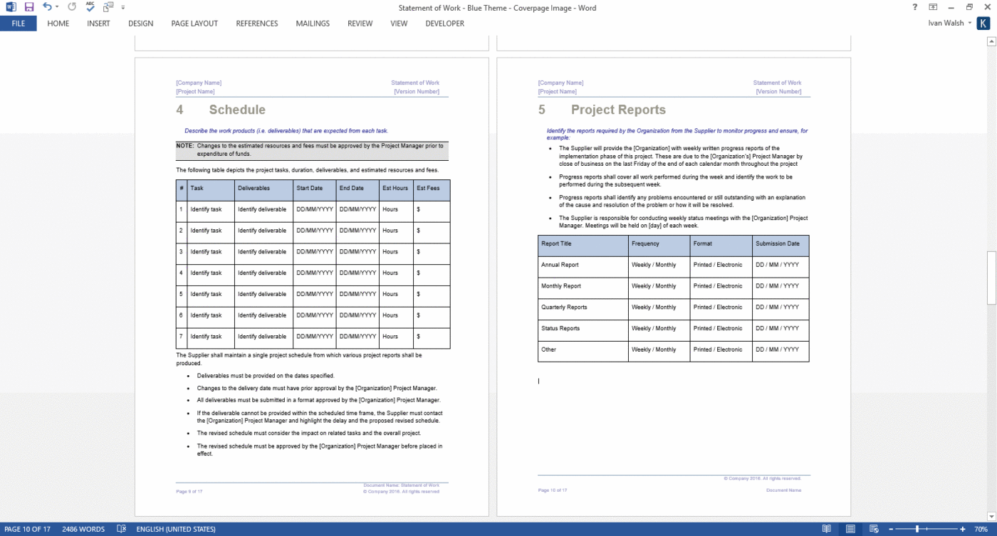 Statement of Work template – Templates, Forms, Checklists for MS Office ...