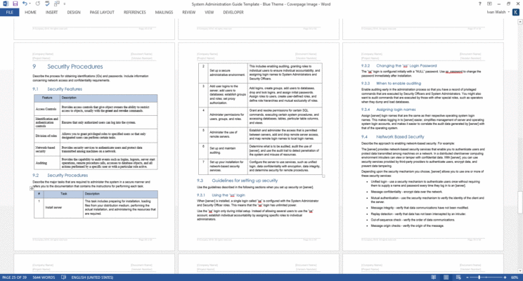 System Administration Guide Templates – MS Office Templates with AI prompts