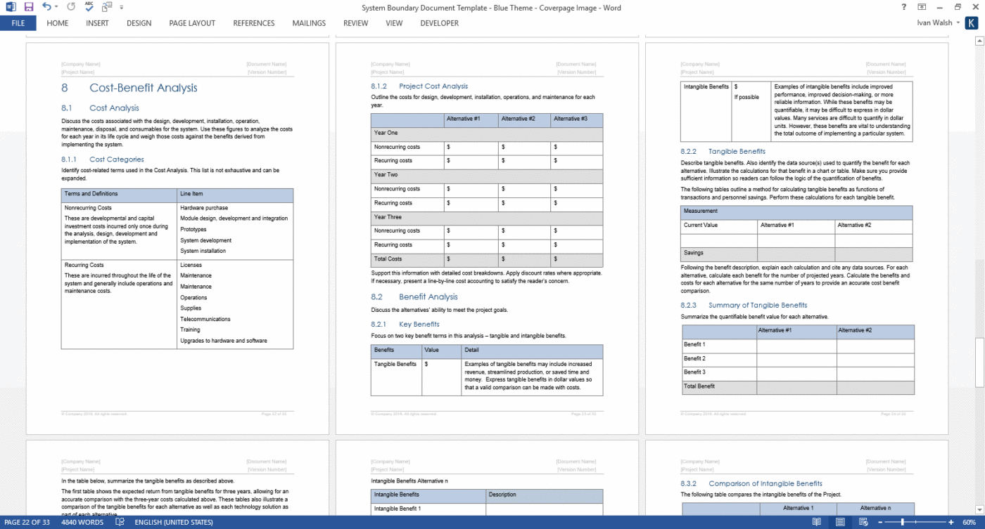 System Boundary Document Templates – MS Office Templates with AI prompts